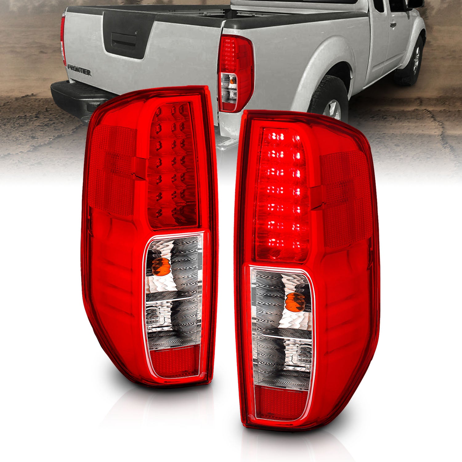 NISSAN FRONTIER 05-08 LED TAIL LIGHTS RED/CLEAR